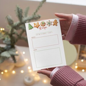 Christmas Cookies Recipe Card Template 4x6 3x5 5x7 Vertical Printable ...