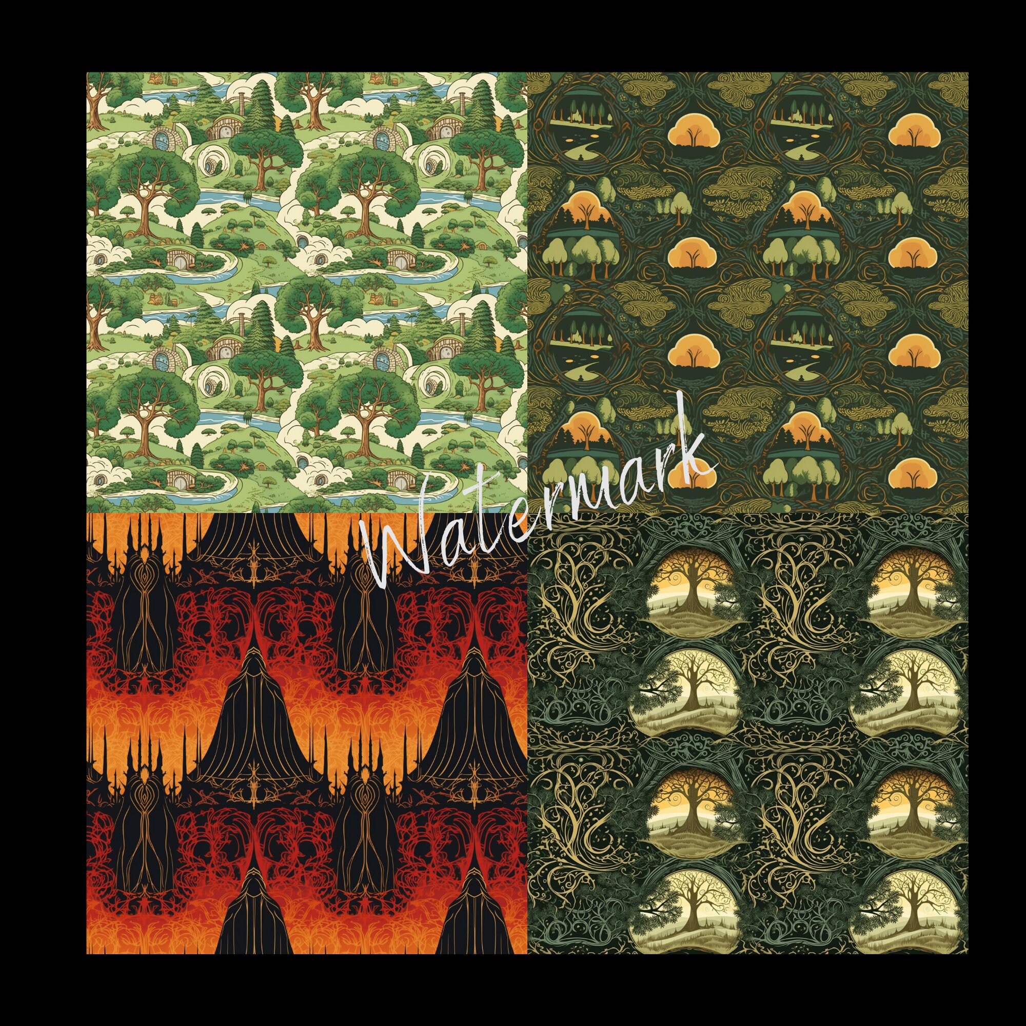 Lord of the Rings Wallpaper Lord of the Rings Repeating Pattern LOTR ...