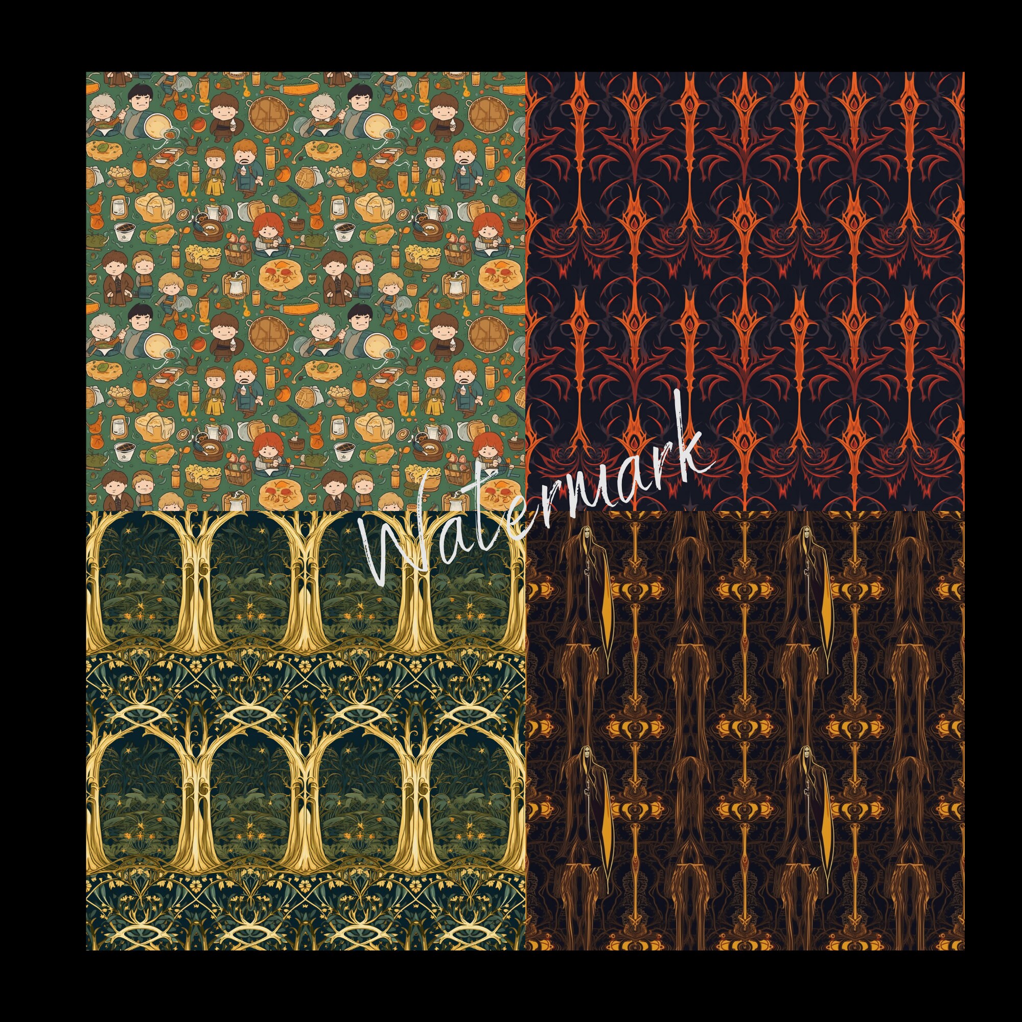 Lord of the Rings Wallpaper Lord of the Rings Repeating Pattern LOTR ...