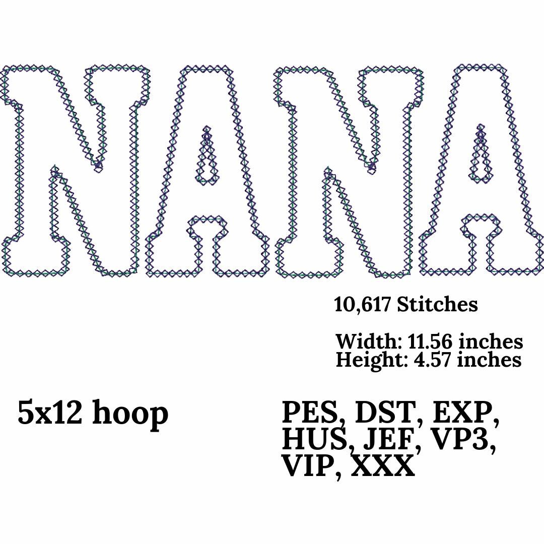NANA Diamond Edge Applique Machine Embroidery Design, Digital Design ...