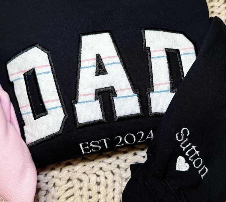 Mom Dad Est 2026 Applique Embroidery Design (8x13 Hoop) (instant ...