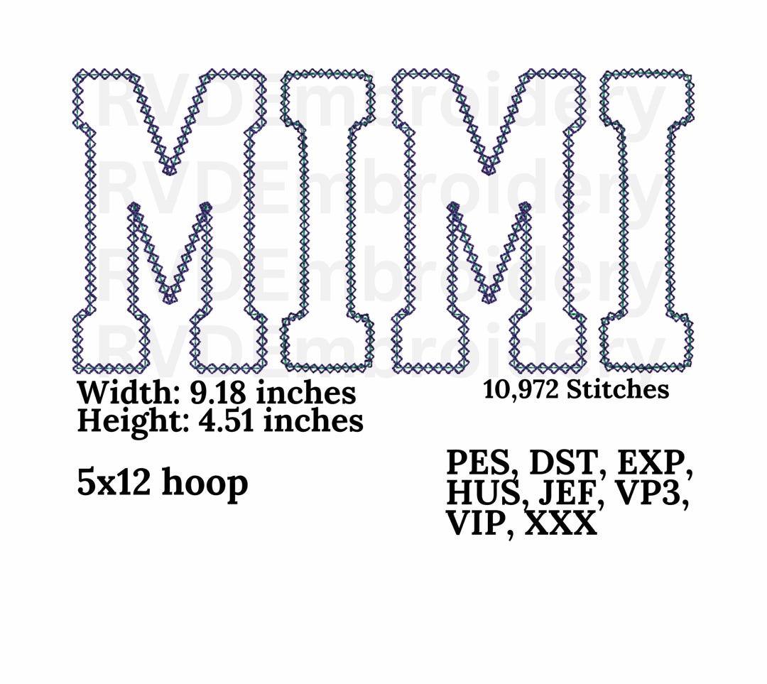 MIMI Diamond Edge Applique Machine Embroidery Design, Digital Design ...