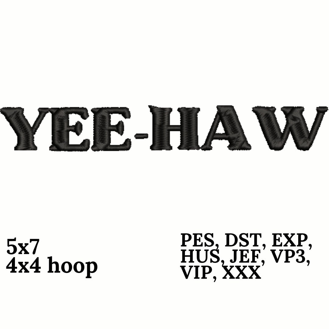 Yeehaw Embroidery Design, Digital Design, Instant Download, Digital ...