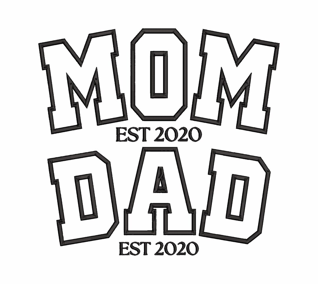 MOM and DAD Applique Machine Embroidery Design, Digital Design, Digital ...