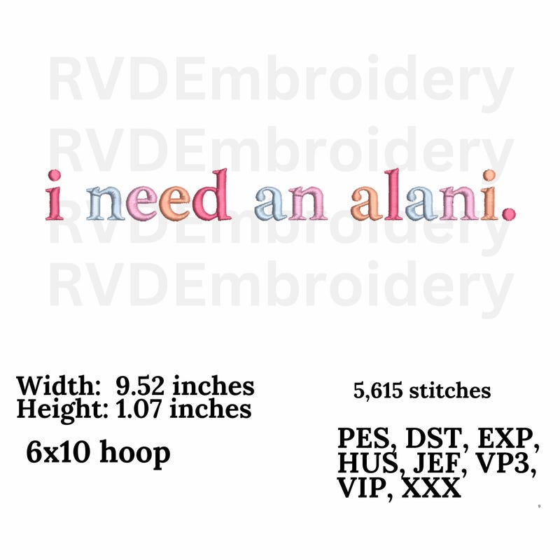 I Need Alani Embroidery - Etsy