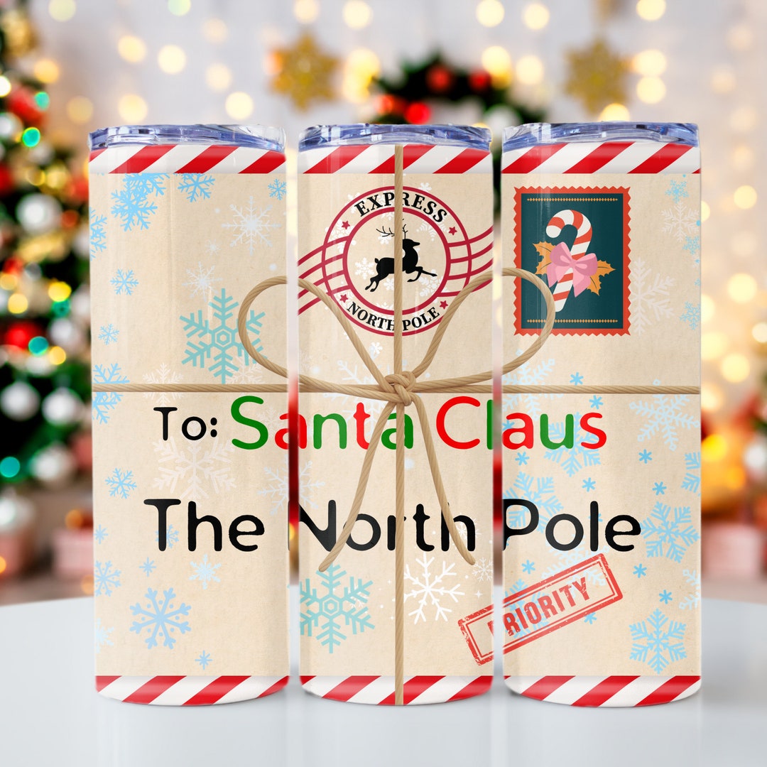 North Pole Postcard Envelope, Christmas Letter to Santa PNG, 20oz ...