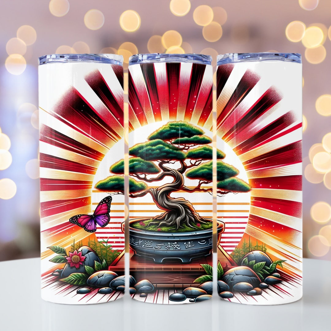 Bonzi Tree Tumbler Wrap, Bonzi Tree Zen Garden, Japanese Bonzi Tree PNG ...