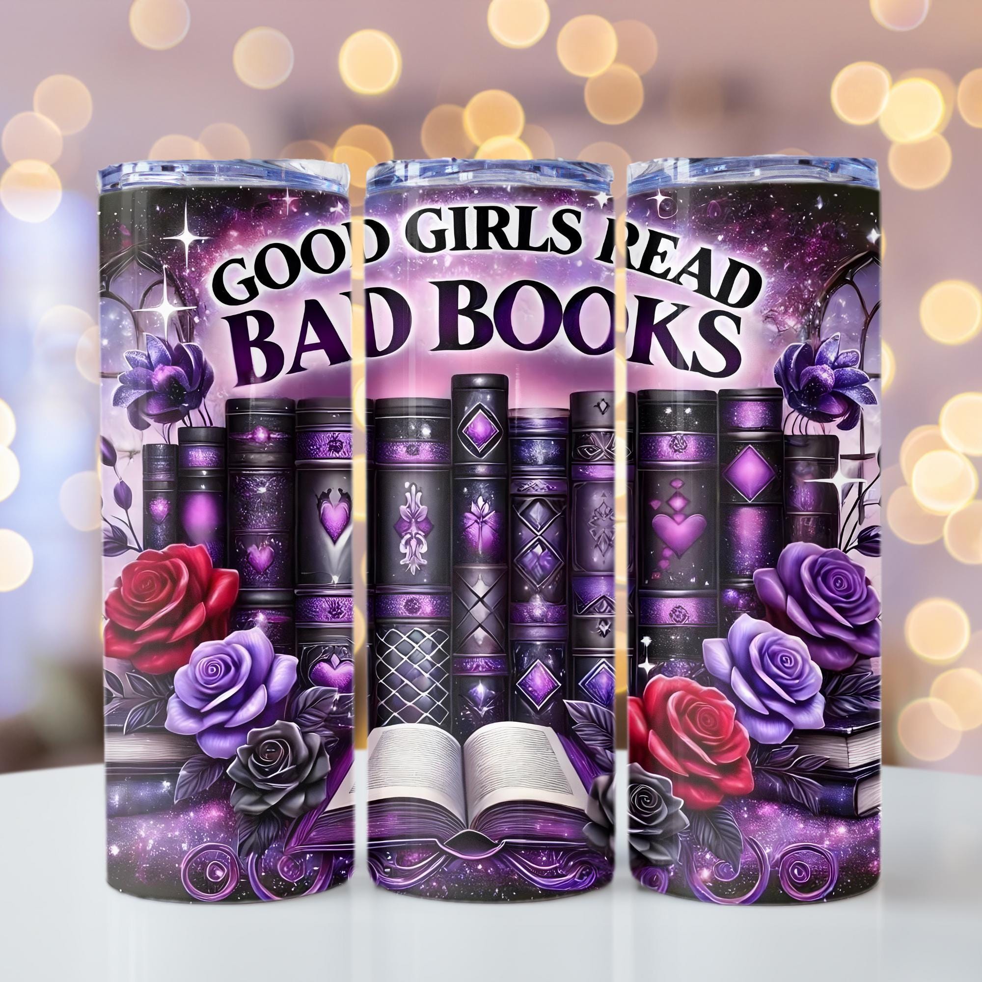 Good Girls Read Bad Books PNG, Book Lovers Tumbler Wrap, 20oz Skinny ...