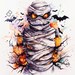 Watercolor Halloween Mummy, Mummy Sublimation, Mummy PNG, 20oz Skinny ...