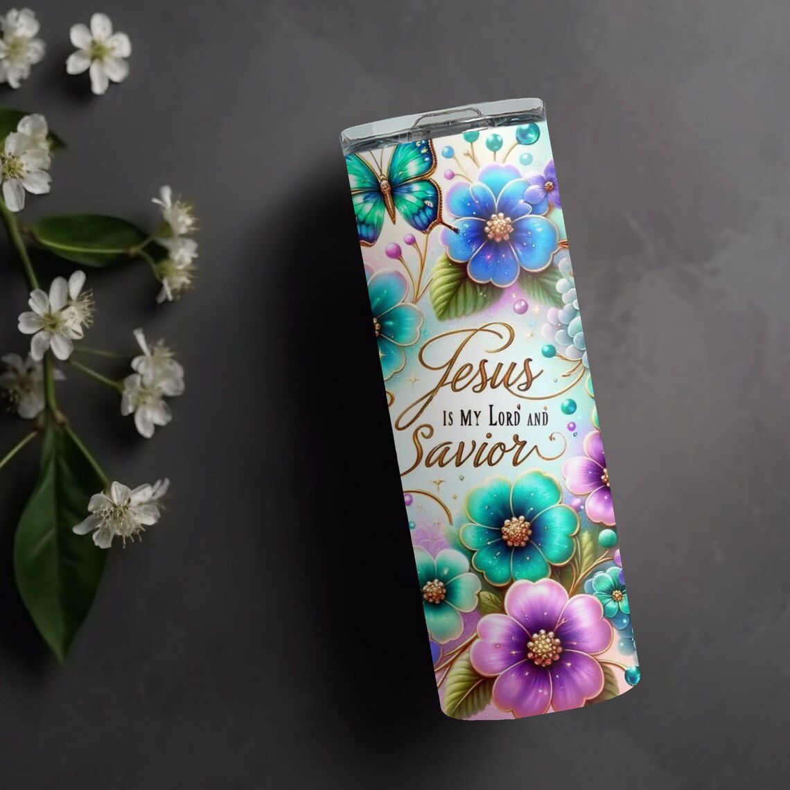 Jesus is My Lord and Savior Phrase, Jesus Tumbler Wrap, 20oz Skinny ...