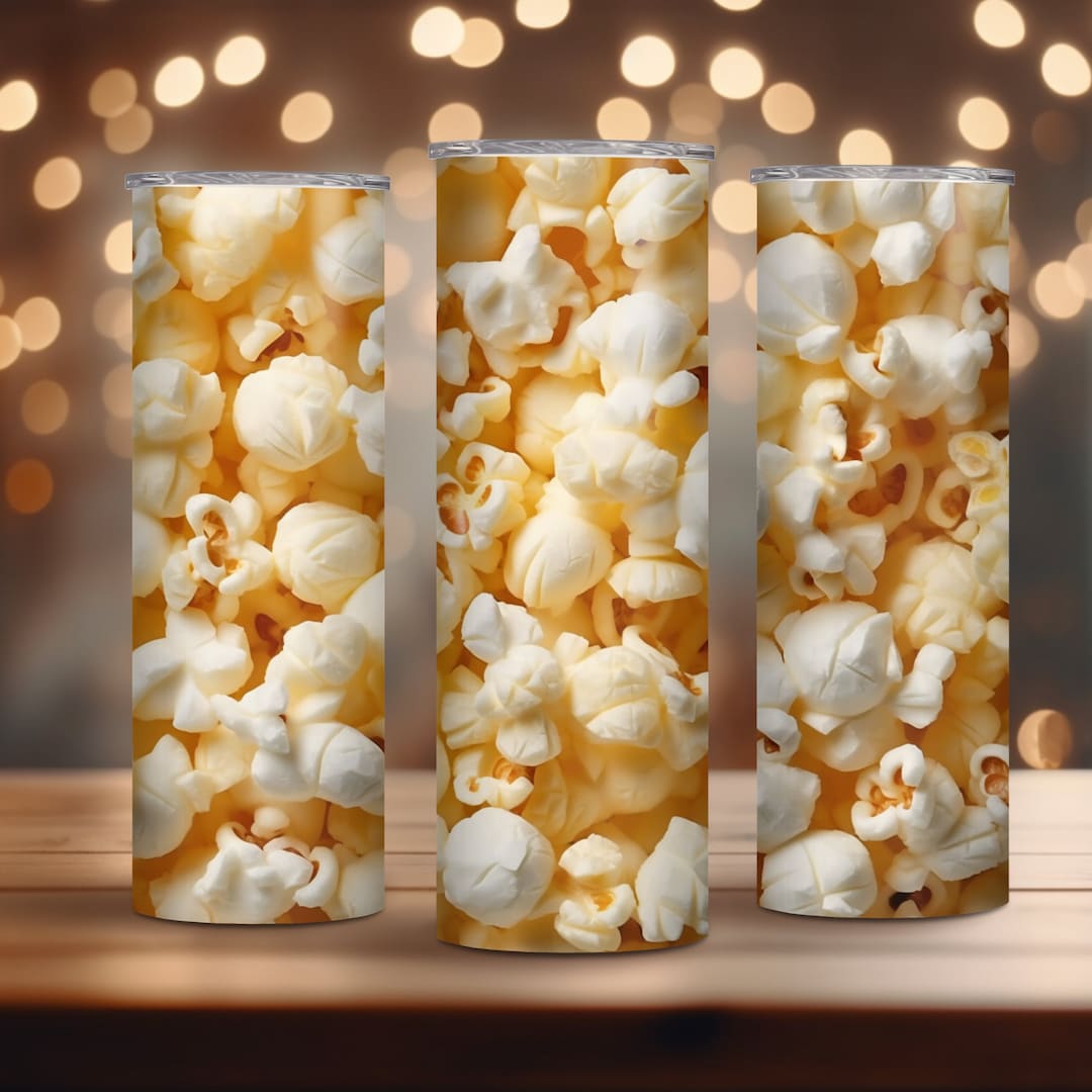 Popcorn, Buttered Popcorn, Junk Food, 20oz Skinny Tumbler Wrap ...