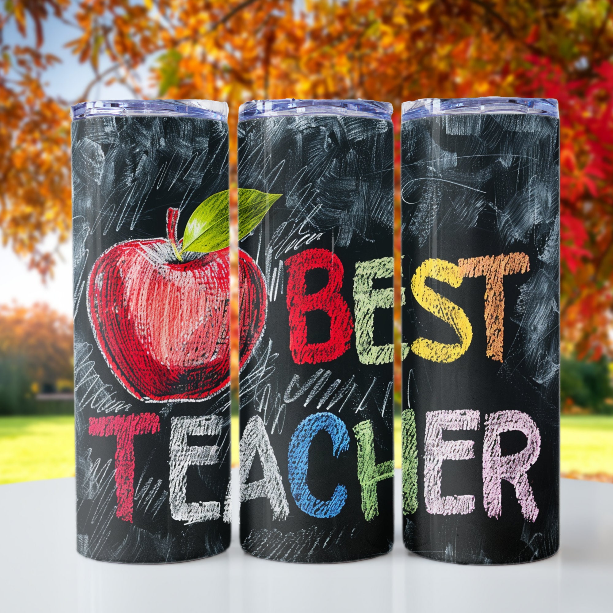 Best Teacher PNG, Best Teacher in Chalk, Techer Tumbler Wrap, 20oz ...