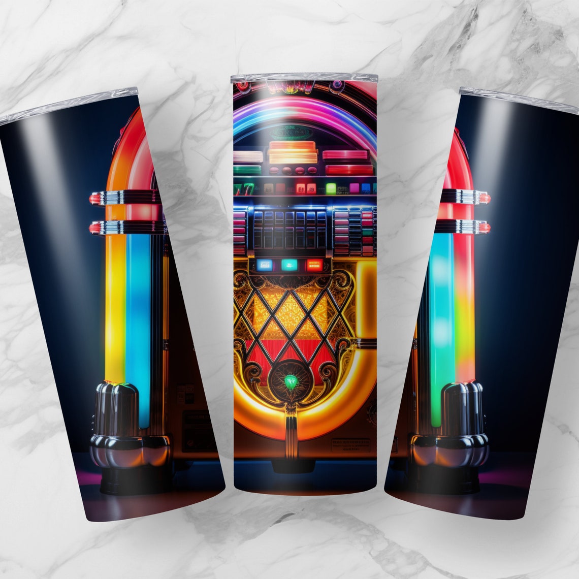 Nostalgic Jukebox With Neon Lights, Bright Colorful Jukebox, 20oz ...