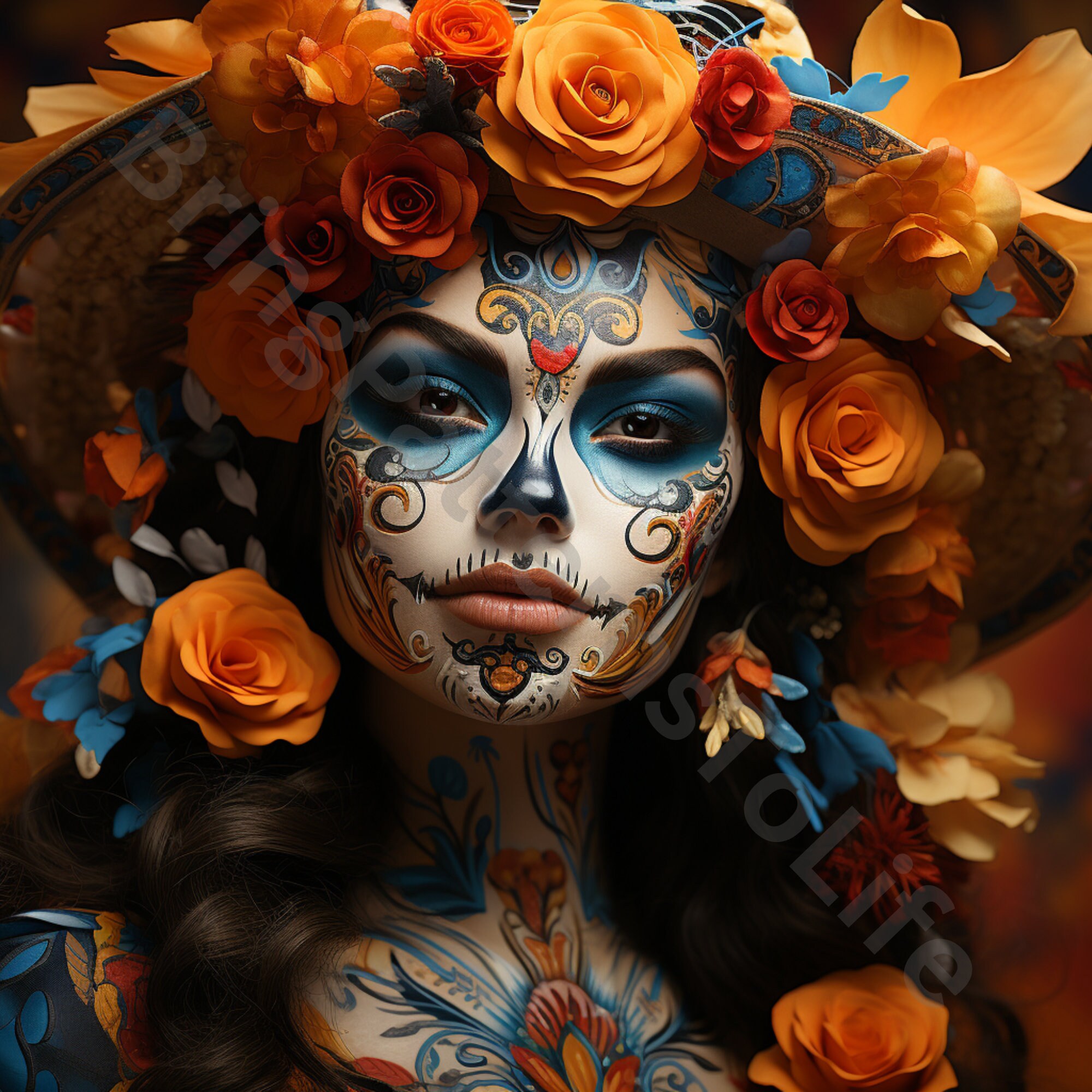 La Catrina, Day of the Dead PNG, Dia De Muertos, 20oz Skinny Tumbler ...