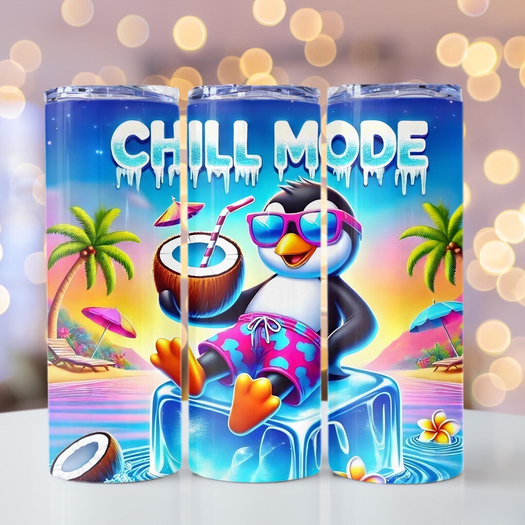 Chilling Penguin PNG, Relaxing Penguin Png, Funny Penguin Tumbler Wrap ...