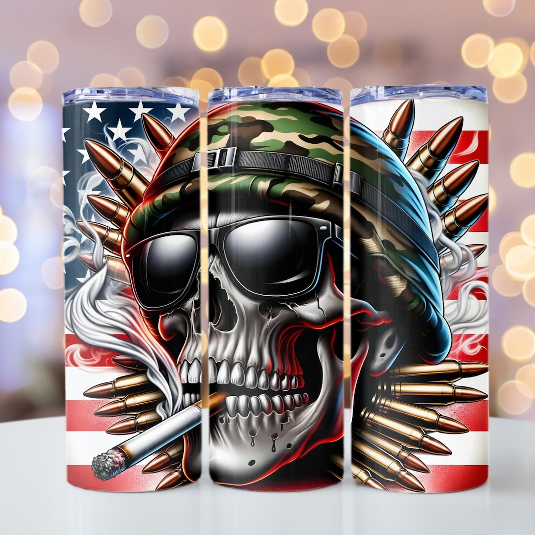 Military USA Skull PNG, Skull With Army Helmet & Bullets, Patriotic ...