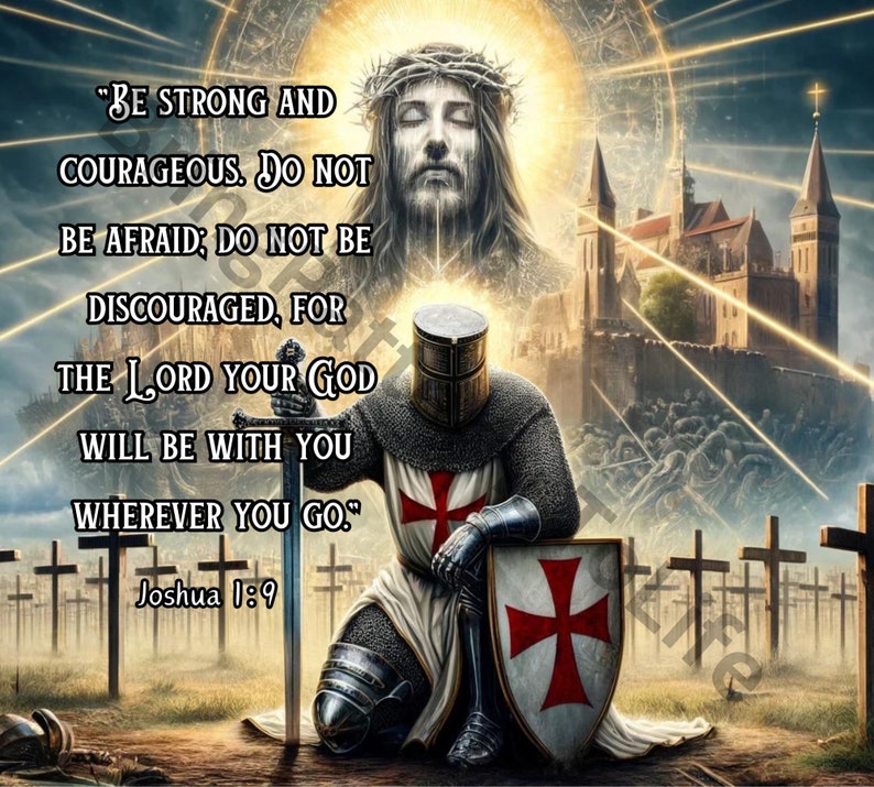 Holy Warrior PNG, Jesus Sublimation, Bible Verse PNG, Knights Templar ...