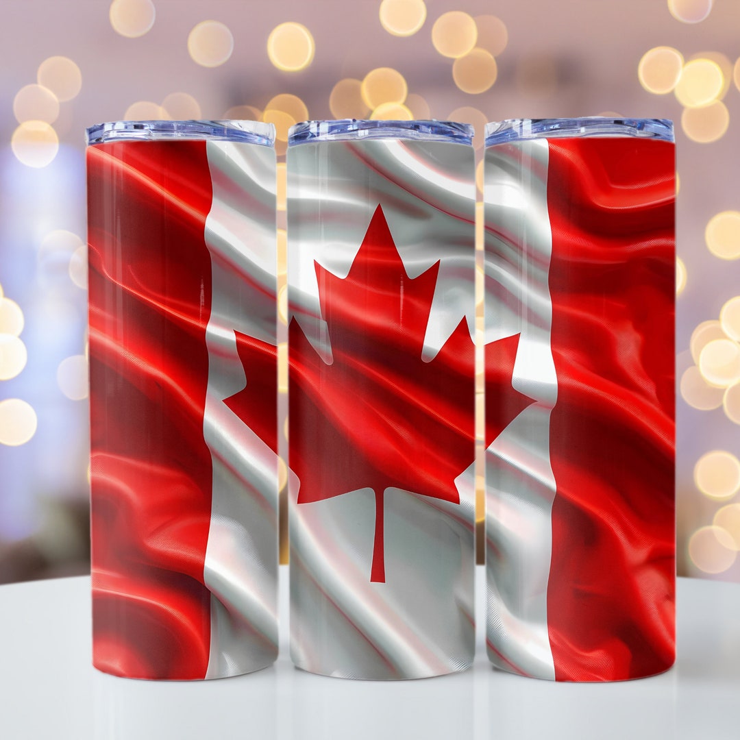 Canadian Flag Tumbler Wrap, 3D Wavy Canadian Flag PNG, Flag of Canada ...