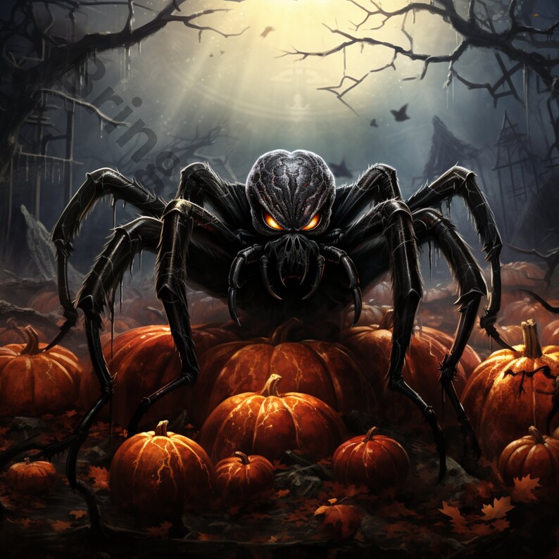 Spooky Spider, 20oz Skinny Tumbler Wrap, Scary Spider PNG, Halloween ...