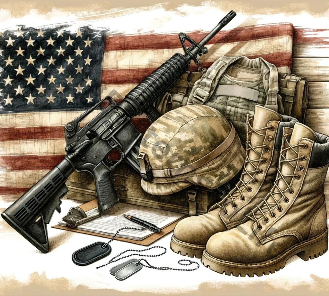 Army Tumbler Wrap, Army Patriotic Sublimation, USA Army Equipment PNG ...