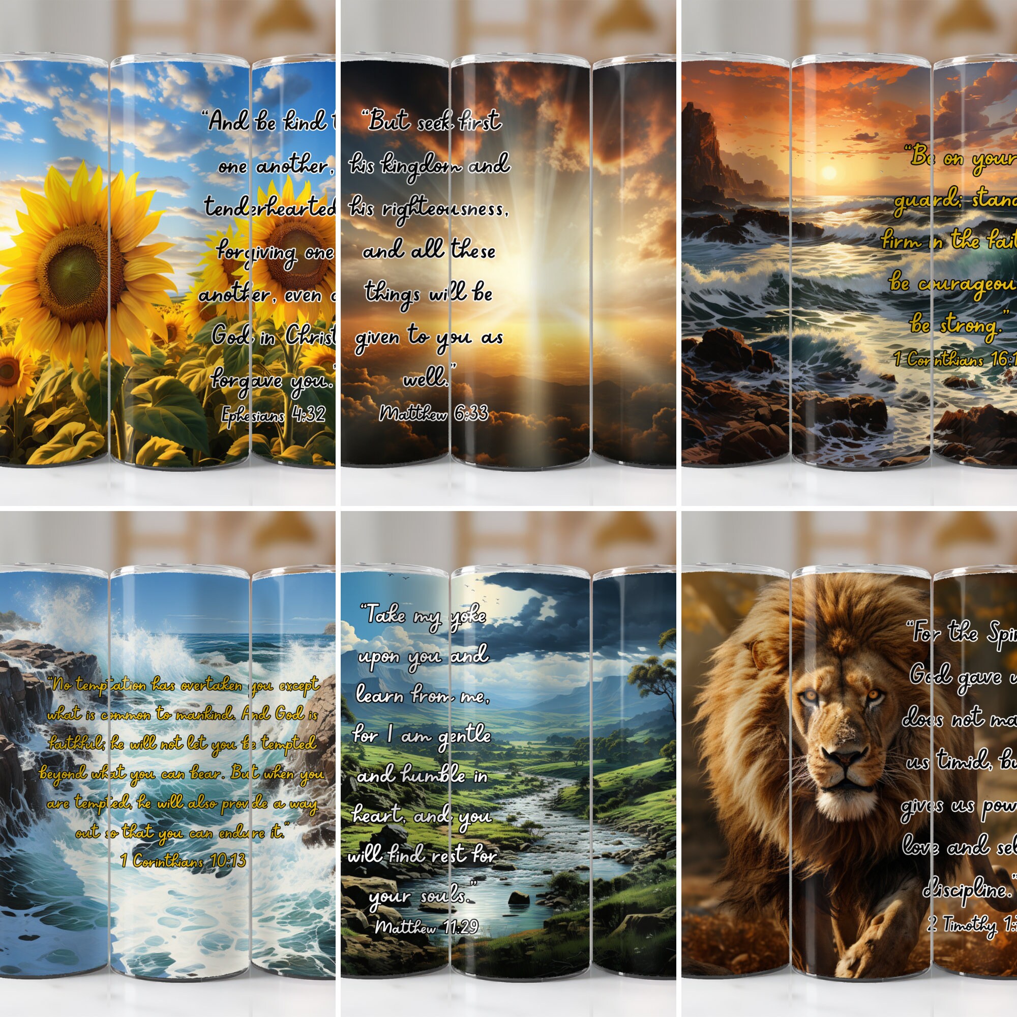 52 Bible Verses Tumbler Wrap Bundle, Bible Quotes, Faith, Jesus, 20oz ...