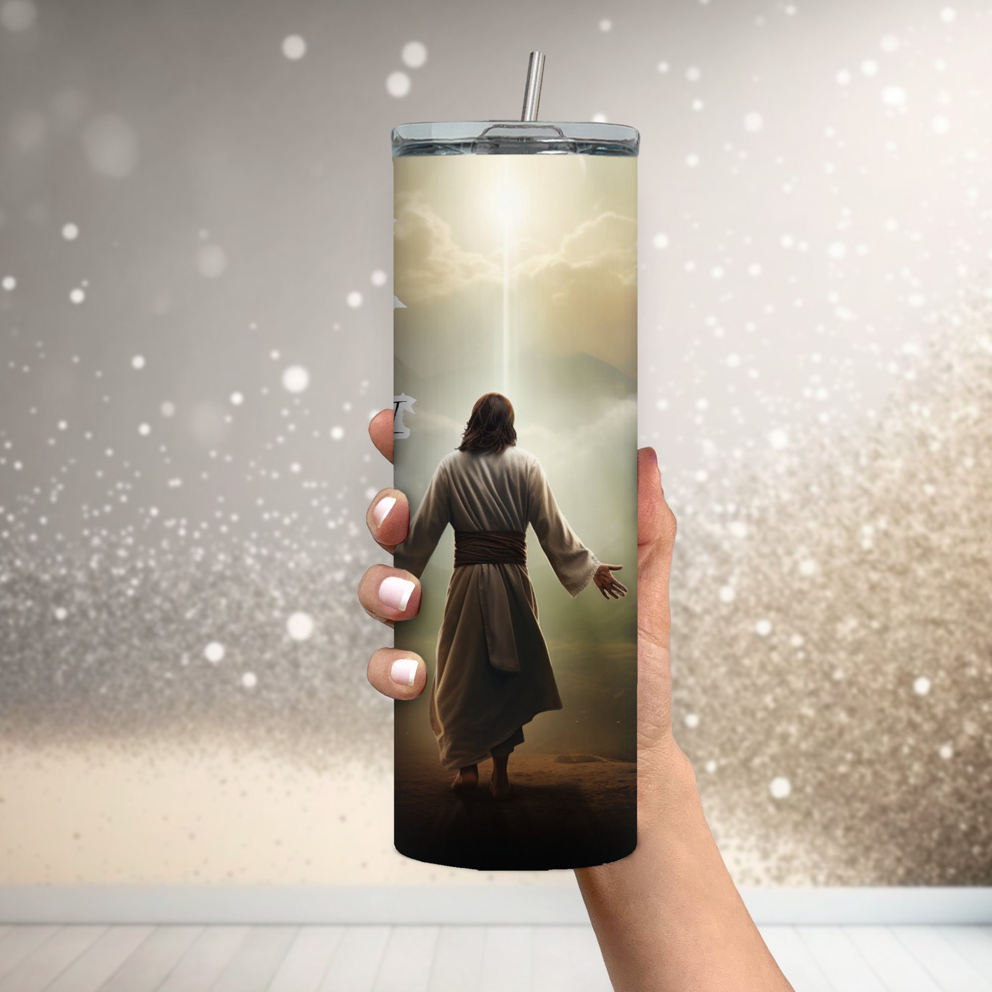 Jesus Walking Through the Valley, Jesus PNG, I Will Feel No Evil, 20oz ...