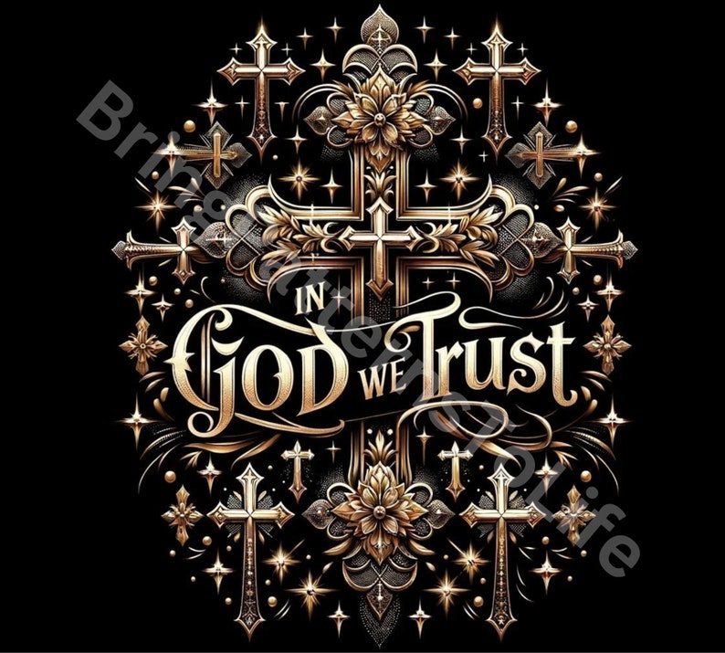 Gold Christian Cross, in God We Trust Phrase, God Tumbler Wrap, 20oz ...