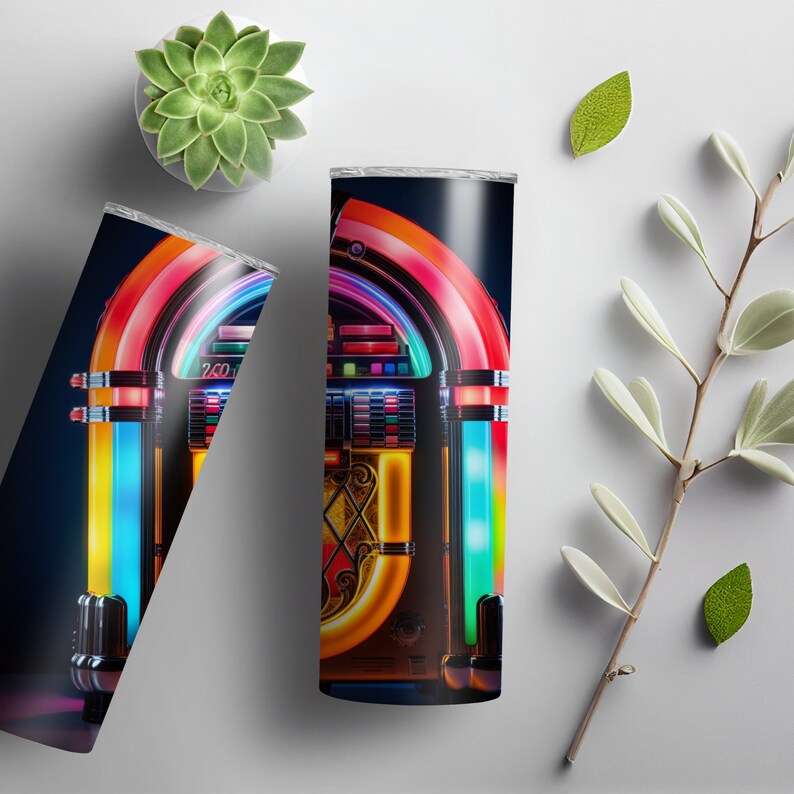 Nostalgic Jukebox With Neon Lights, Bright Colorful Jukebox, 20oz ...