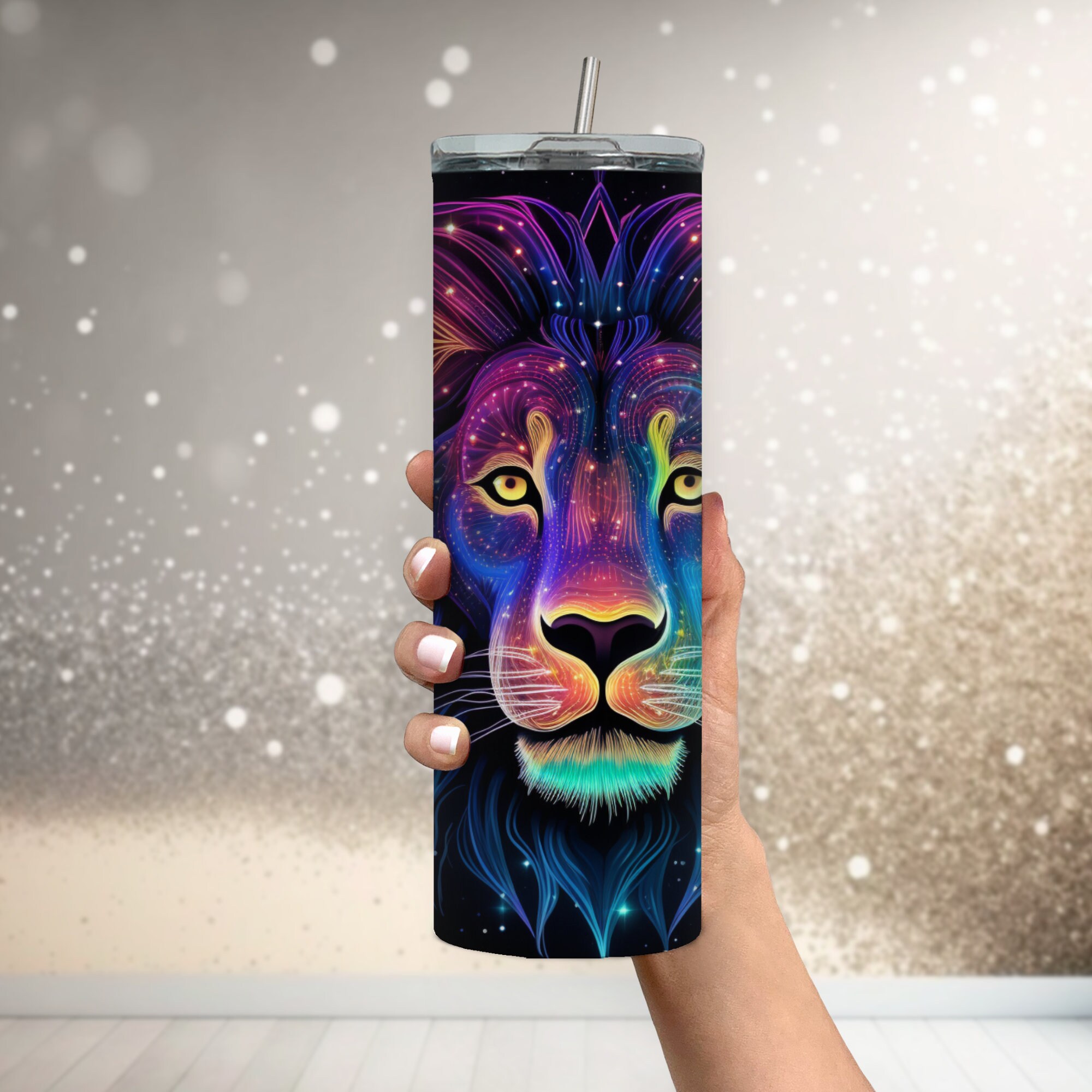 Leo Zodiac Sign, Colorful Neon Leo, Leo Sublimation, 20oz Skinny ...