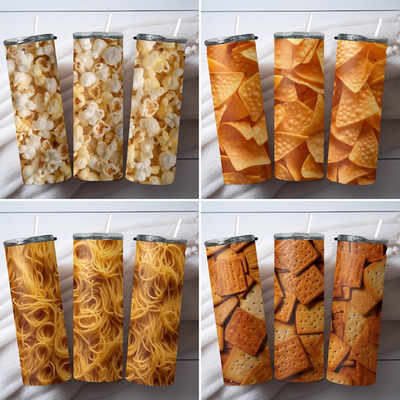 Snack Pack Bundle, 21 Snack Foods Tumbler Wrap Bundle, 20oz Skinny ...