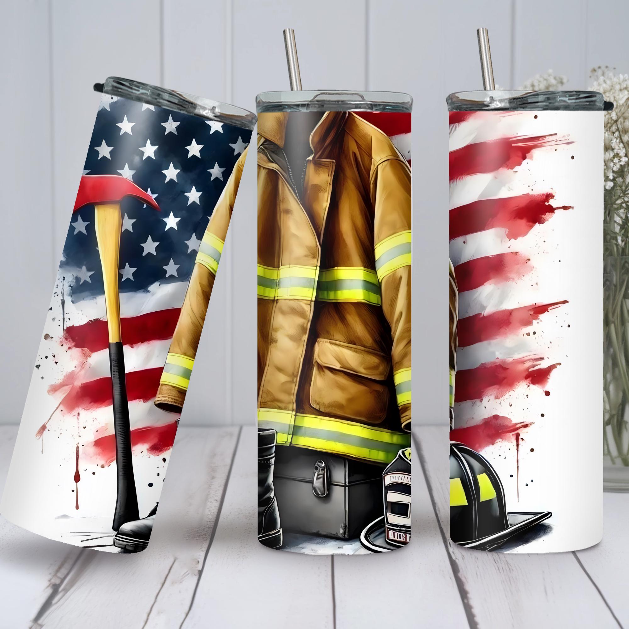 Firefighter Tumbler Wrap, Firefighters Equipment PNG, Firefighter USA ...