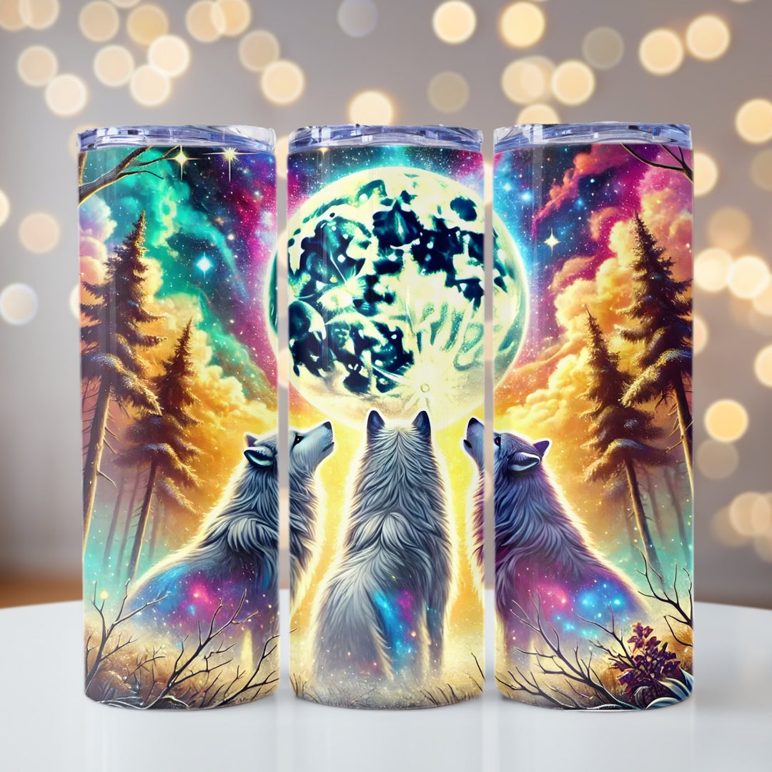 Three Spectral White Wolves, Wolves Howling at Moon PNG, Wolves ...