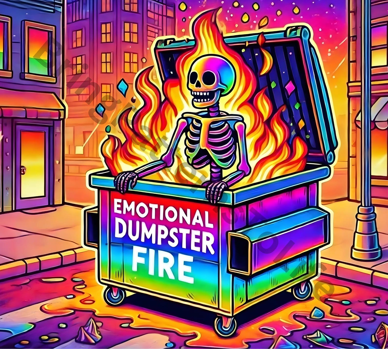 Emotional Dumpster Fire PNG, Sarcastic Tumbler Wrap, 20oz Skinny ...