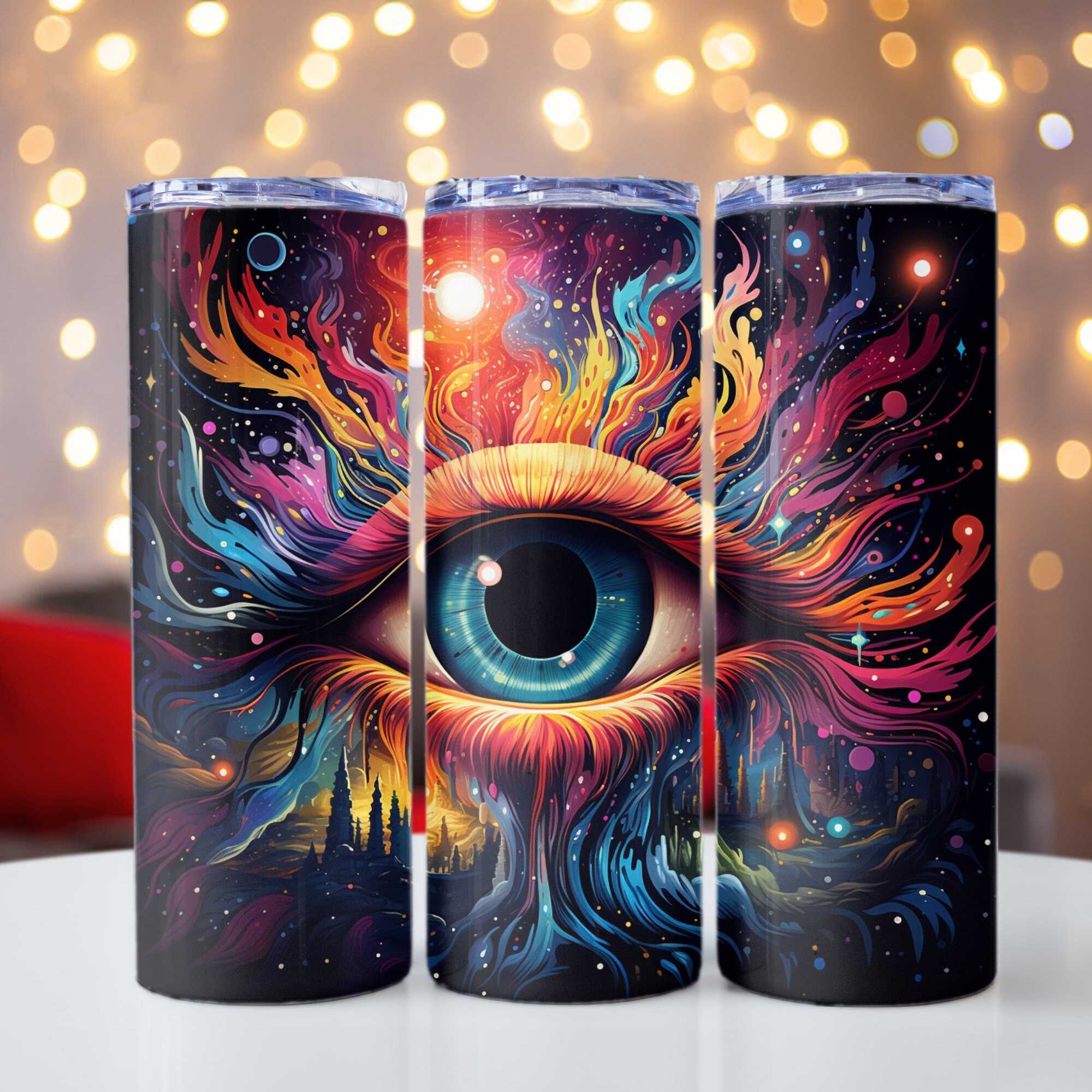 Fantasy Eye, Trippy Eye, Eye in Space, 20oz Skinny Tumbler Wrap, Trippy ...