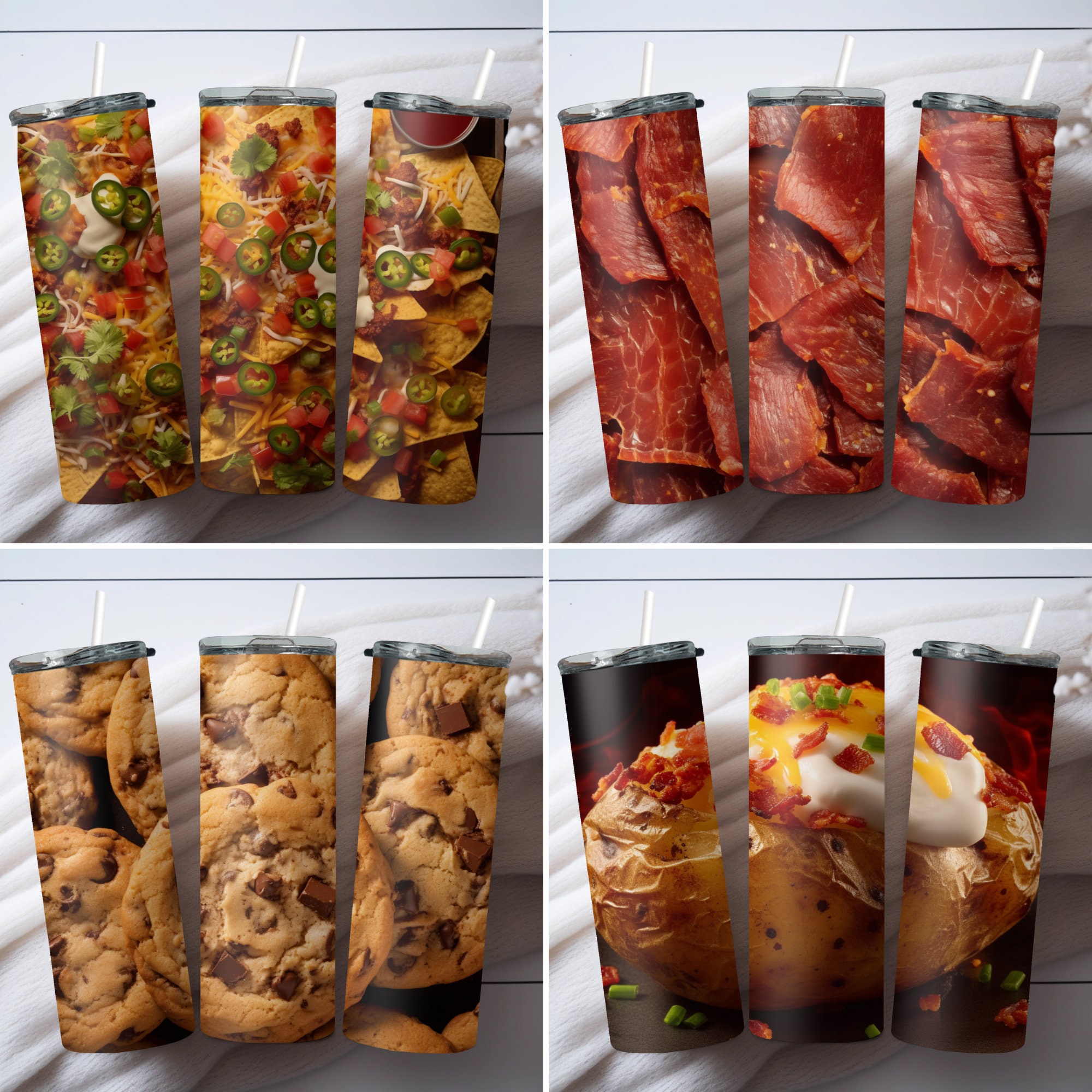 Snack Pack Bundle, 21 Snack Foods Tumbler Wrap Bundle, 20oz Skinny ...