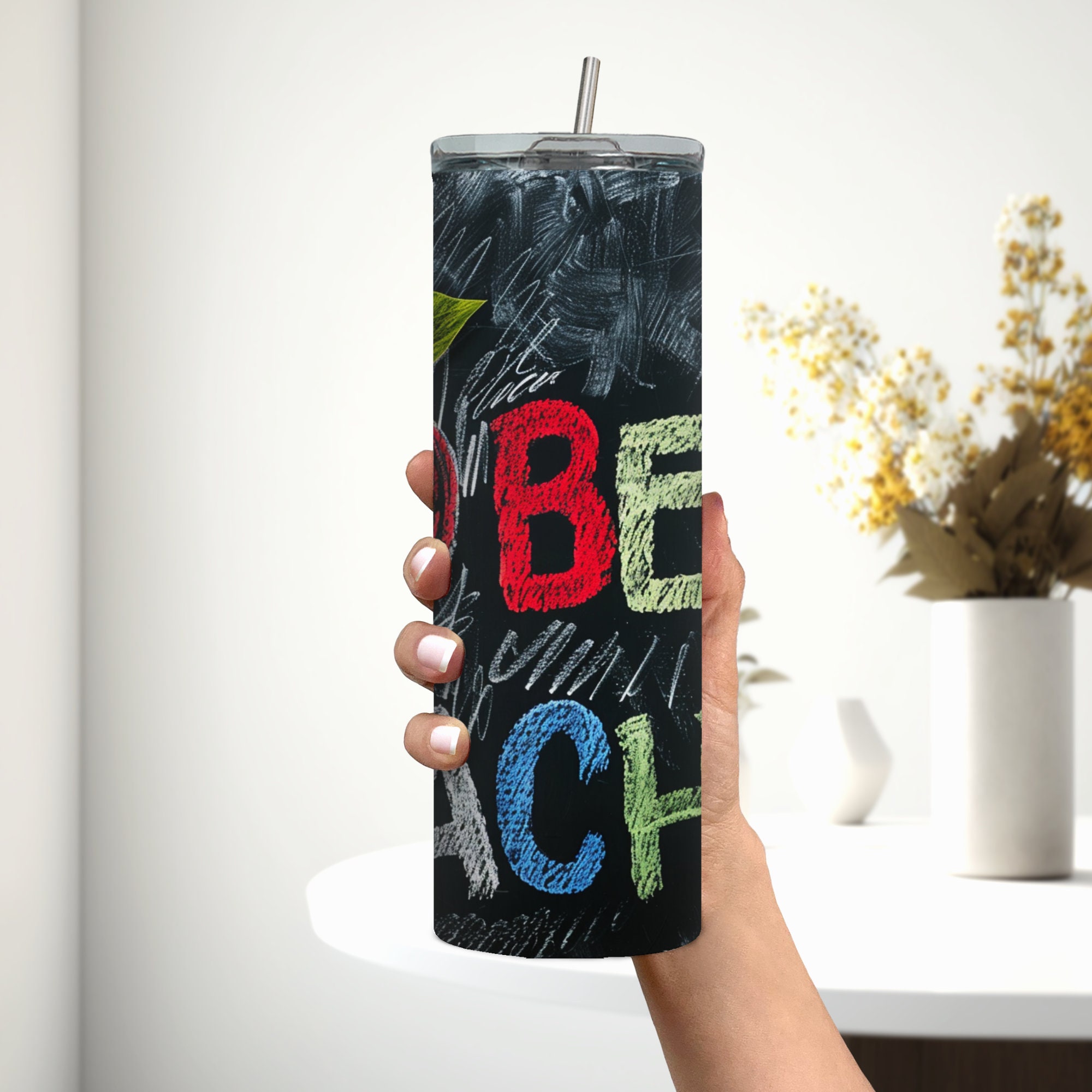 Best Teacher PNG, Best Teacher in Chalk, Techer Tumbler Wrap, 20oz ...