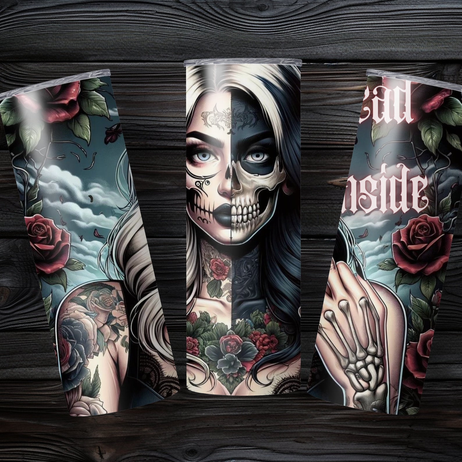 Dead Inside Girl PNG, Tattooed Girl Sublimation, Badass Girl PNG, 20oz ...