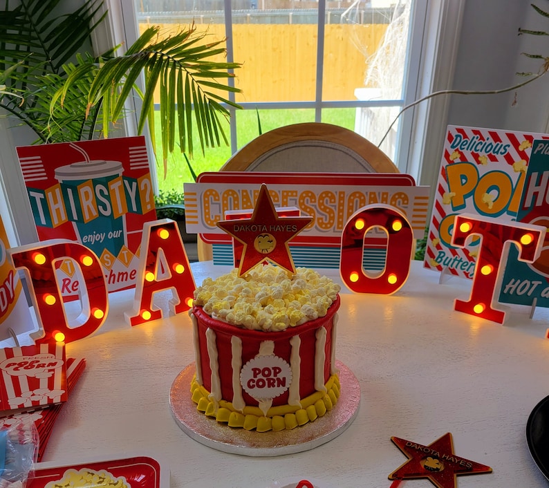 Pop Corn Cake Decoration, Movie Cake Decoration - Etsy