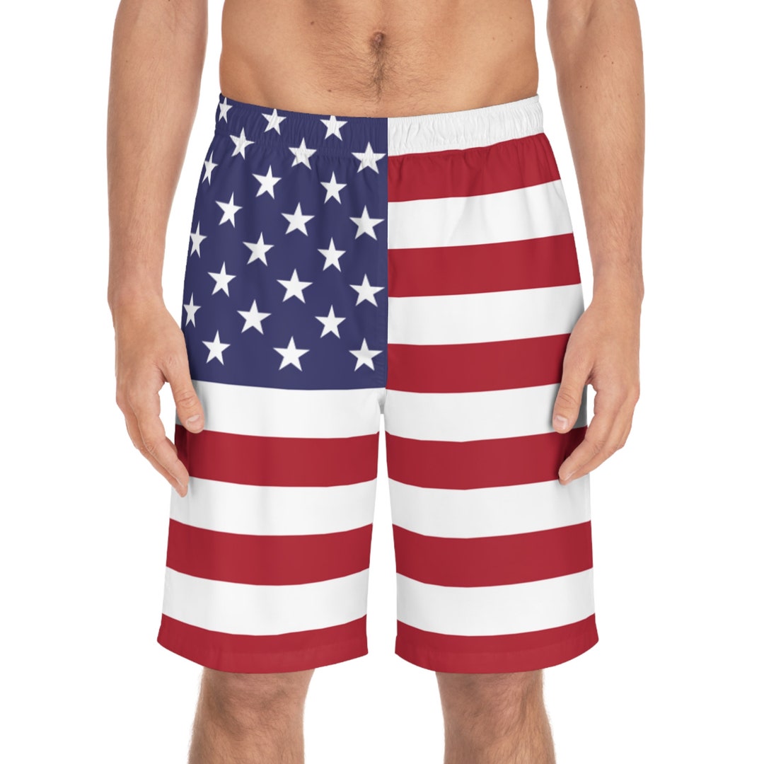 American Flag Men's Swim Trunks - Etsy