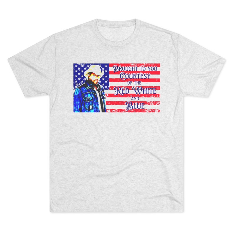 Toby Keith Tee Courtesy Red White & Blue - Etsy