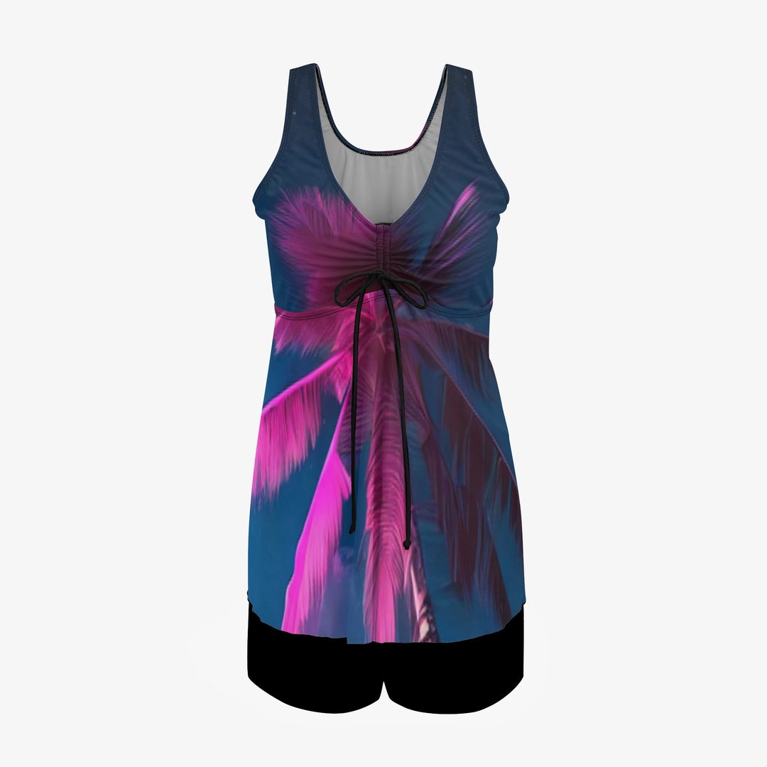 Midnight Palm Tree Swimsuit Tankini - Etsy