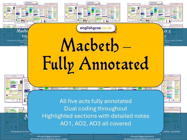 Macbeth Fully Annotated - Etsy