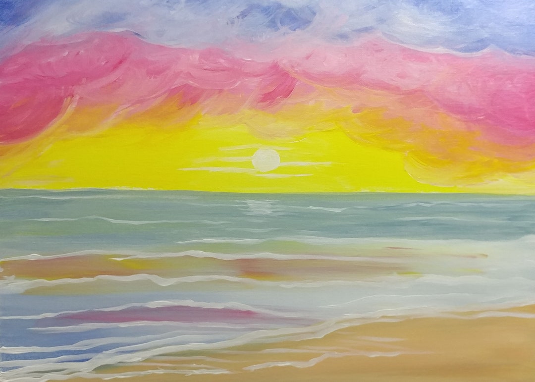 A Beach Sunset 7 X 5 Printable Download, Print, Gift, Art, Sunset ...