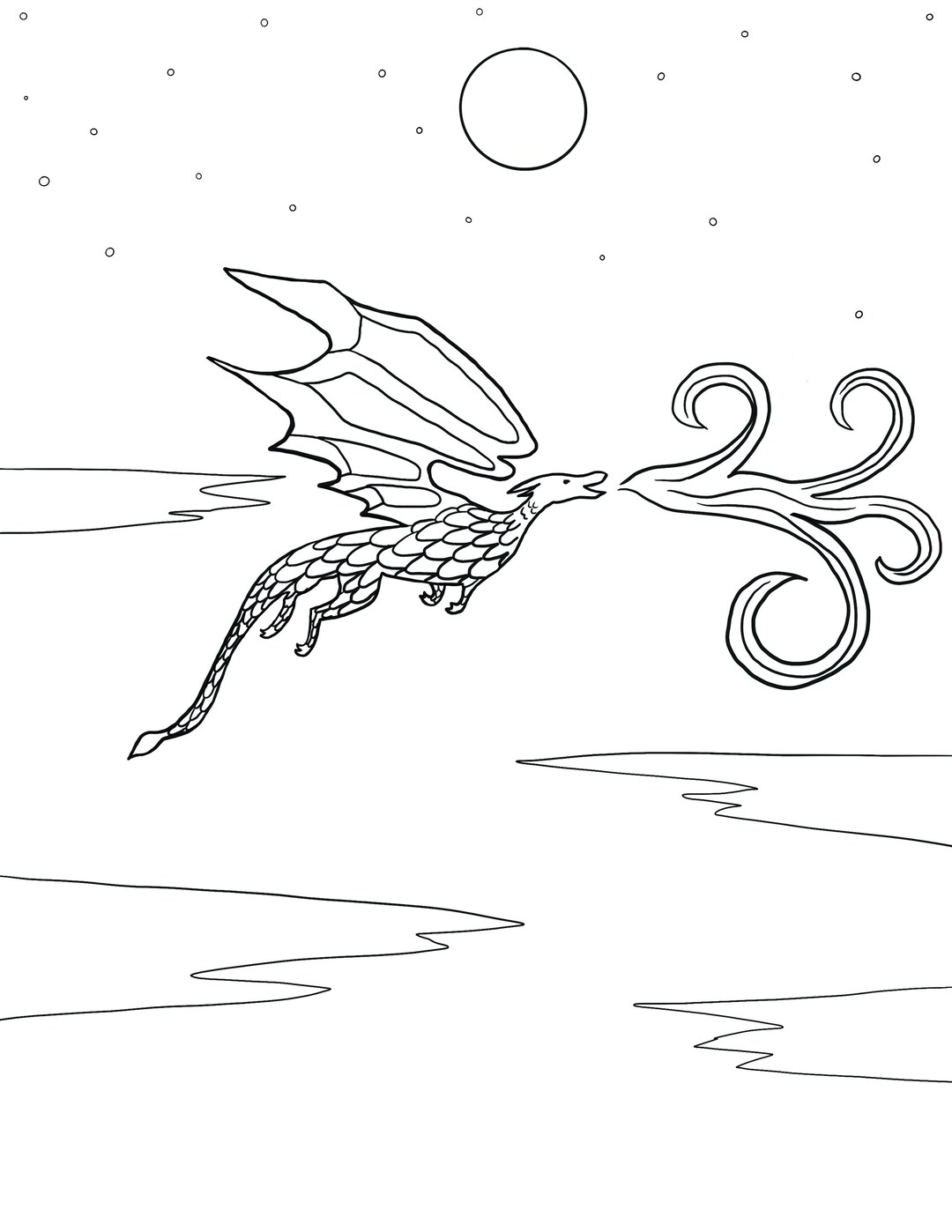 Printable Dragon's Breath Coloring Page, Instant Download, Digital ...