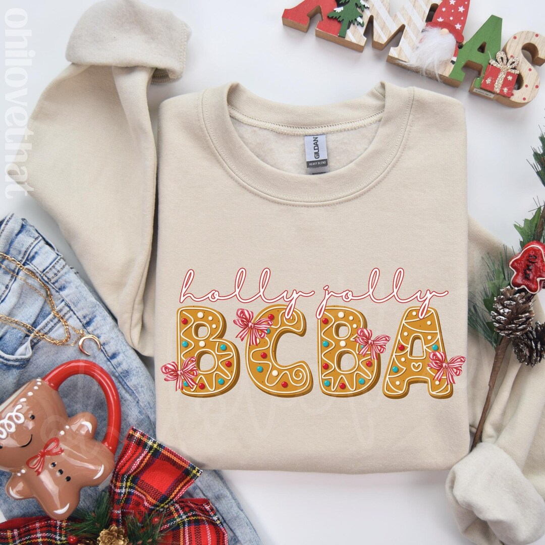 Christmas BCBA Sweatshirt Board Certified Behavior Analyst Sweater ABA ...