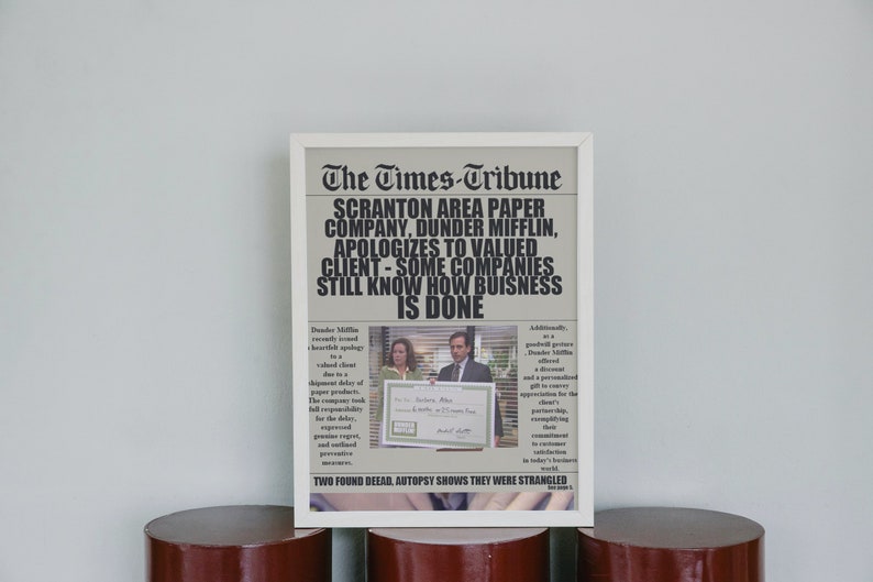 Scranton Times Dunder Mifflin the Office Newspaper Instant Download, - Etsy