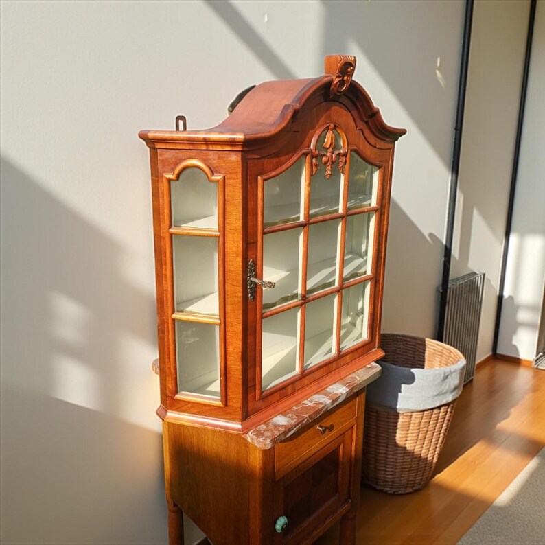 Antique Victorian Wall Cabinet, Mahogany Wood, Neo-gothic, Medicine ...