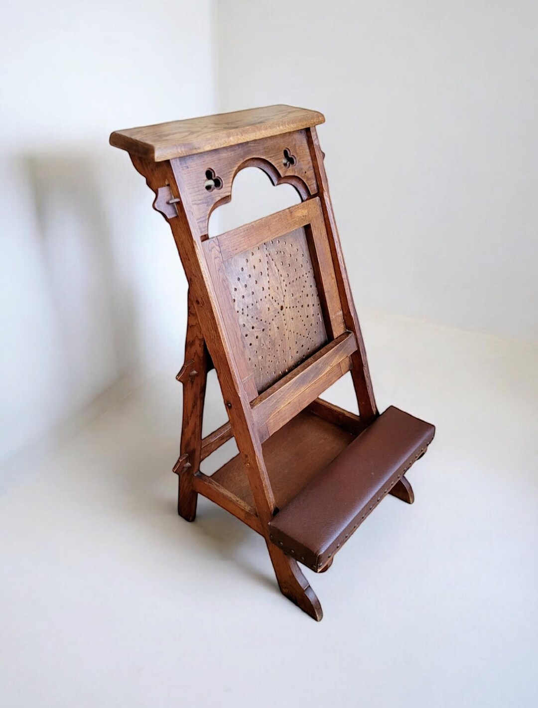 Vintage Prayer Chair, Oak Wood, Folding Prayer Kneel Chair Kneeler ...