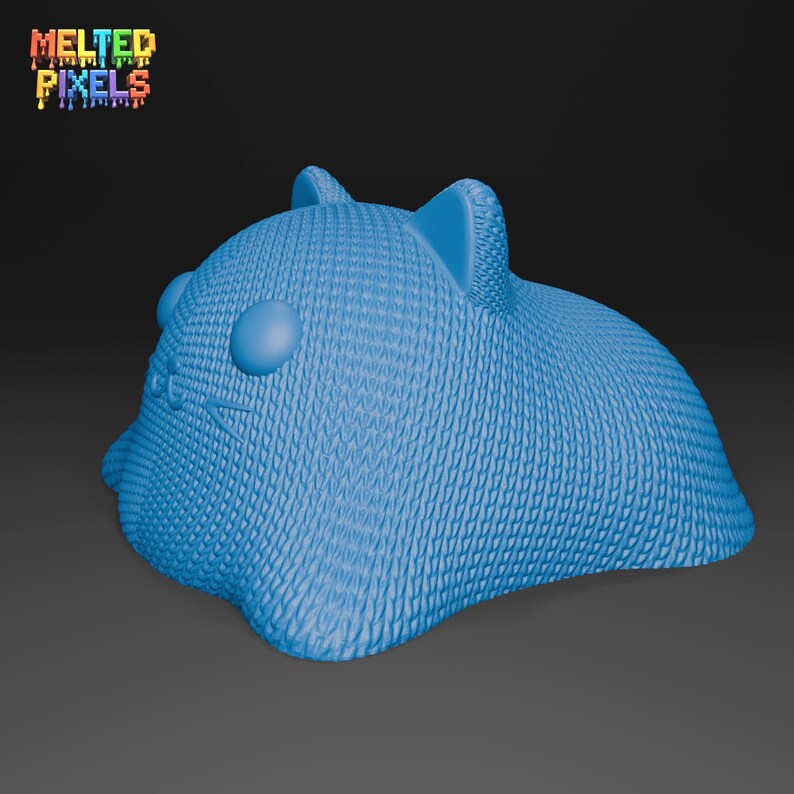 Knitted Cat 3D Model | STL & Color 3MF Files for 3D Printing | Plushy ...