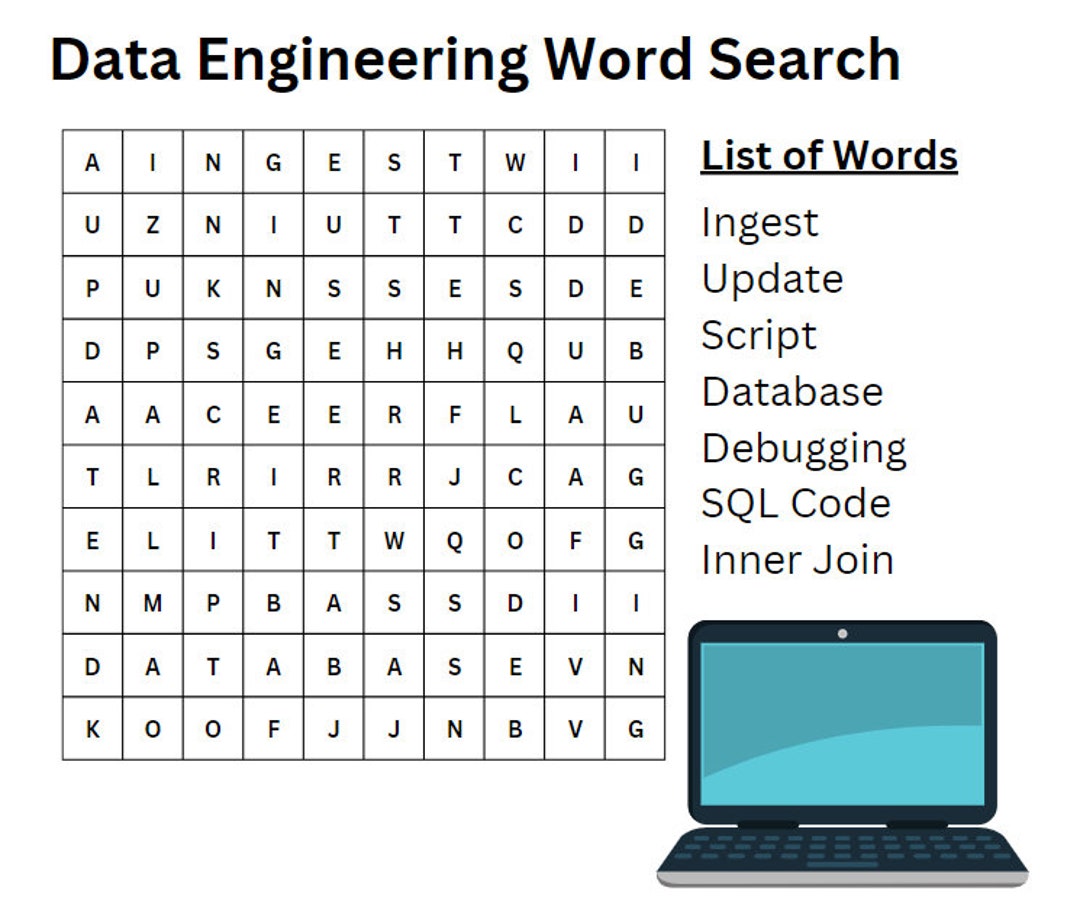 Data Engineering Word Search - Etsy